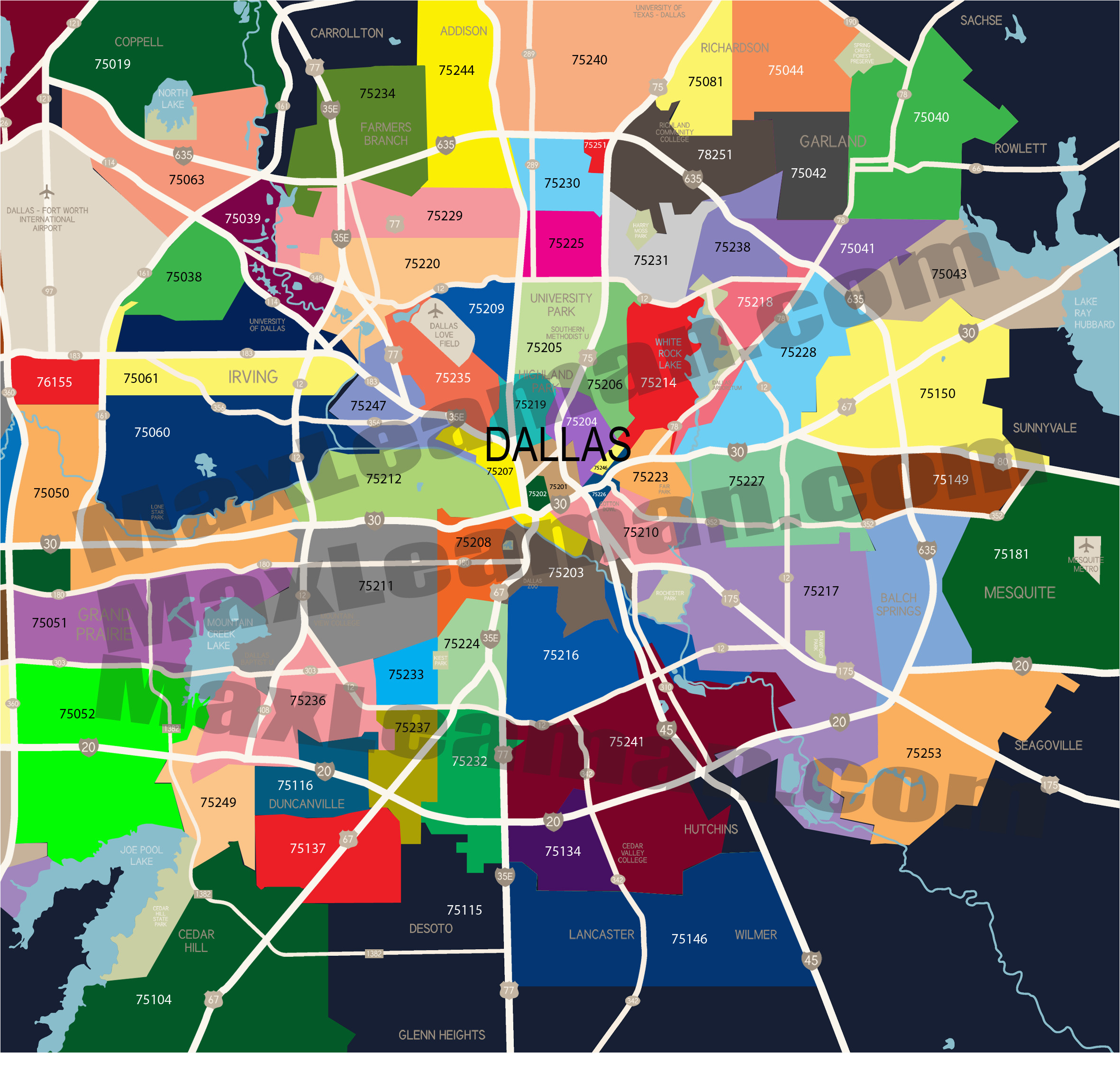 Dallas Texas Zip Code Map Secretmuseum