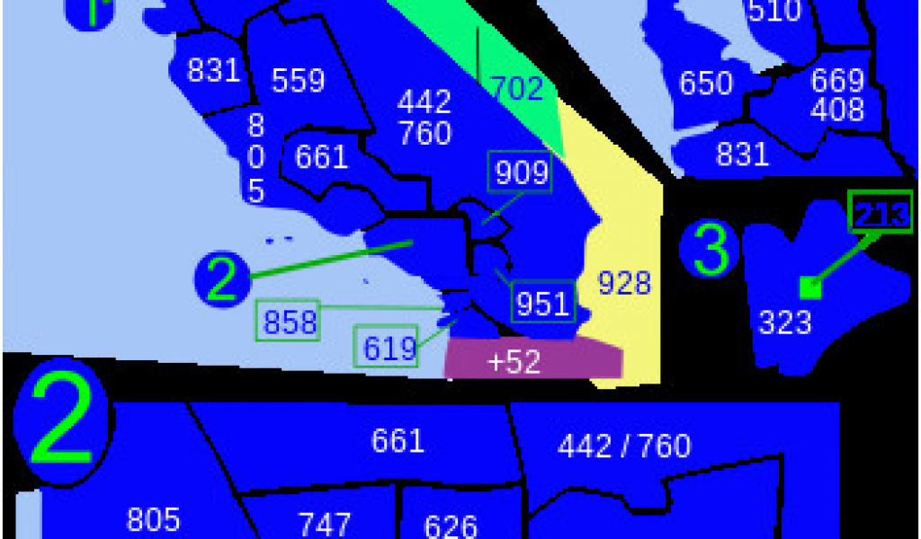 925 Area Code Map